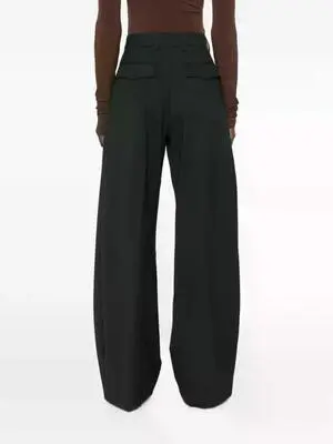 THELATEST E-billie Pleated Tailored Wide Leg Trousers - Black