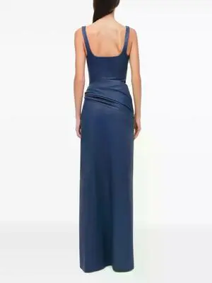 Simkhai Lyle Draped Leather Long Dress