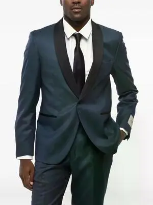Corneliani Satin Shawl-lapel Suit - Blue