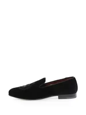 Corneliani Embroidered Velvet Loafers