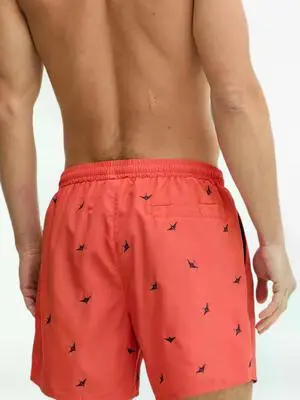 AERONAUTICA MILITARE Embroidered-logo Drawstring Swim Shorts - Red