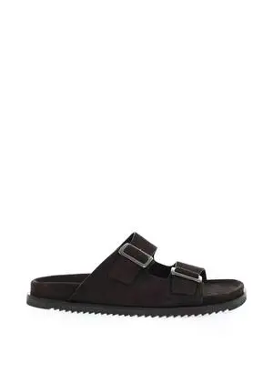 Corneliani Suede Buckle Fastening Sandals