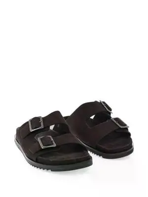 Corneliani Suede Buckle Fastening Sandals