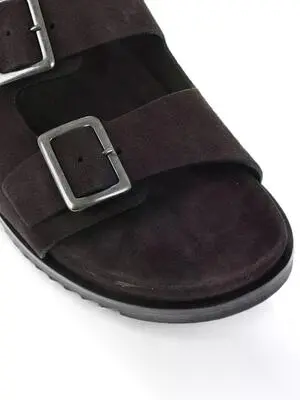 Corneliani Suede Buckle Fastening Sandals