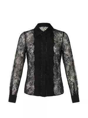 Valentino Garavani Sequin-embellished Lace Shirt