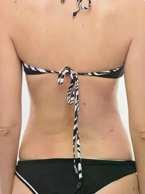 Karl Lagerfeld Halterneck Logo-print Bikini Top - Black