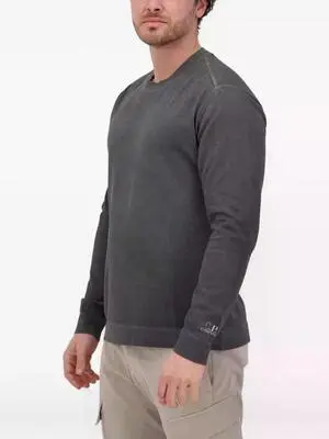 C.P. COMPANY Cotton Crepe Double Dyed Crewneck Sweater - Grey