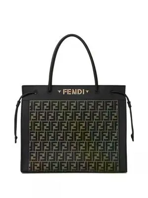 Fendi Large Magic Ff Logo Tote Bag - Black