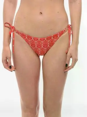 Karl Lagerfeld Logo-print Side-tie Bikini Bottom - Red