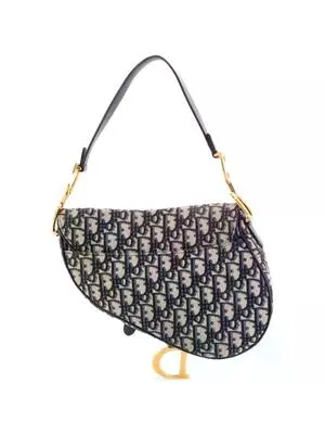 Dior Saddle Oblique Canvas Medium Shoulder Bag - Blue