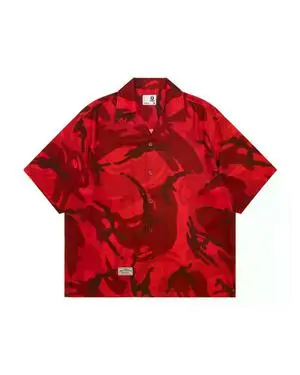 AAPE BY *A BATHING APE Camo-print Short-sleeved Shirt - Red