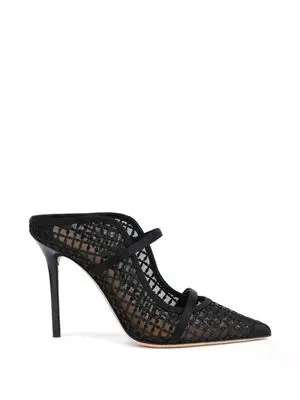 MALONE SOULIERS Maureen Sequin-embellished Mesh Mules - Black