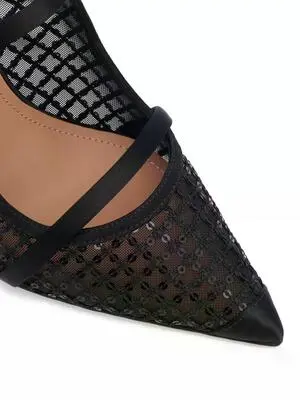 MALONE SOULIERS Maureen Sequin-embellished Mesh Mules