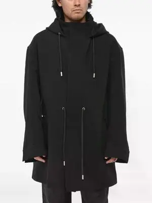 Off-White Hooded Drawstring-waist Parka - Black