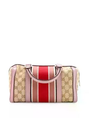 Gucci Gg Canvas Web Boston Bag - Brown