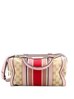 Gucci Gg Canvas Web Boston Bag - Brown