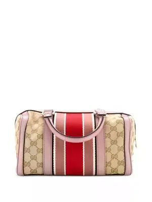 Gucci Gg Canvas Web Boston Bag - Brown