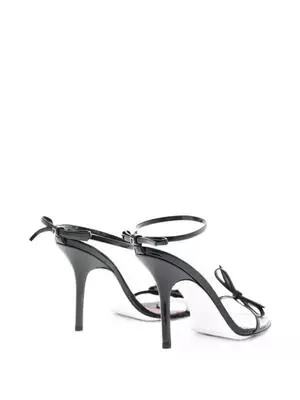 Dsquared2 Patent Leather Ankle-strap Sandals With Bow And Heel