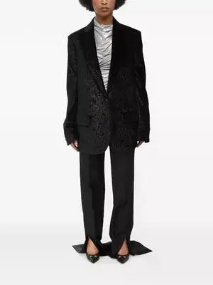 Off-White Damask-velour Tomboy Blazer - Black