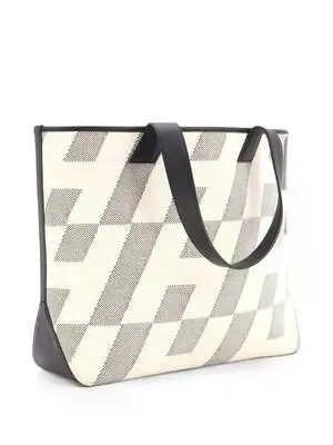 Hermès Cabas H En Biais Canvas With Leather 40 Tote Bag