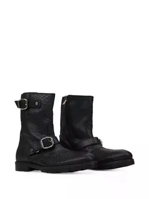 JIMMY CHOO Buckled Snakeskin Boots