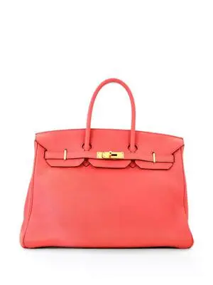 Hermès Birkin Handbag Clemence With Gold Hardware 35 Tote Bag - Pink