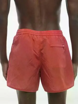 DIESEL® Drawstring-waist Logo-patch Swim Trunks - Red
