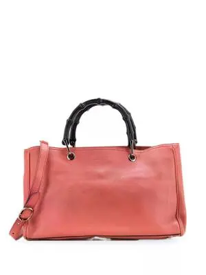 Gucci Bamboo Shopper Leather Medium Tote Bag - Pink