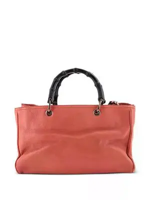 Gucci Bamboo Shopper Leather Medium Tote Bag - Pink