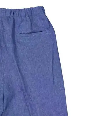 PIACENZA CASHMERE 1733 Elasticated Waist Linen Shorts - Blue