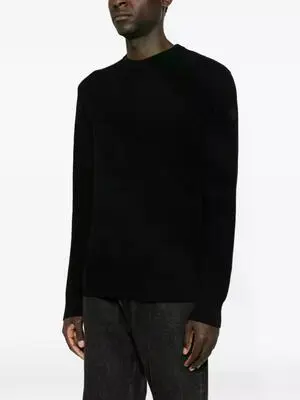 Moncler Textured Cashmere And Wool Sweater - Black