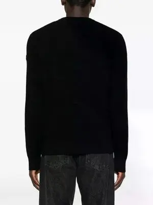 Moncler Textured Cashmere And Wool Sweater - Black