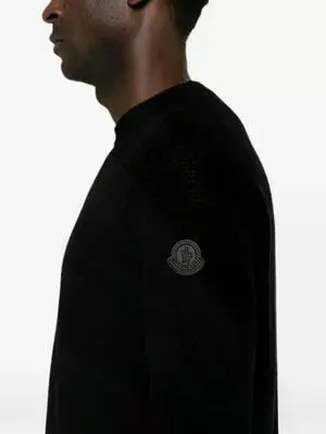 Moncler Textured Cashmere And Wool Sweater - Black