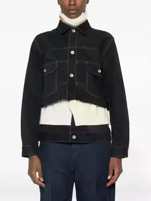 Sacai Layered Raw-cut Denim Jacket
