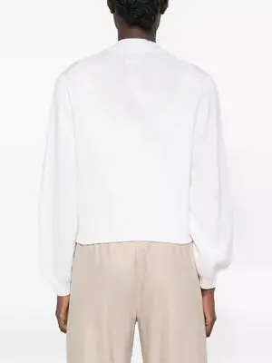 ALLUDE Ribbed-trim V-neck Cardigan