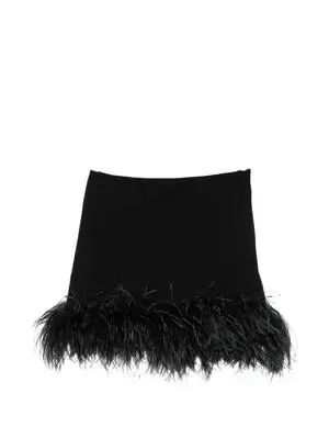 P.a.r.o.s.h Feather-trim Mini Skirt - Black