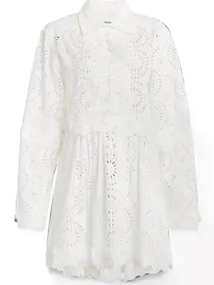 AKNVAS Broderie Anglaise Floral Appliqué Mini Dress