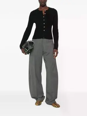 ALLUDE Ribbed-knit Button-up Cardigan