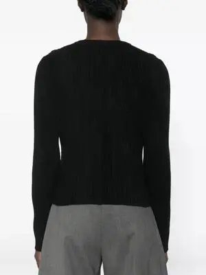 ALLUDE Ribbed-knit Button-up Cardigan