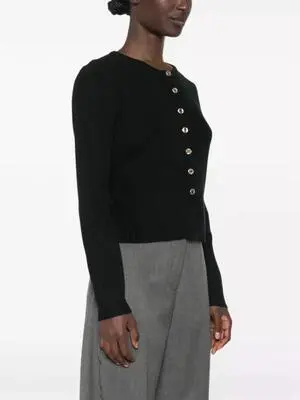 ALLUDE Ribbed-knit Button-up Cardigan