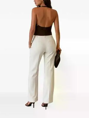 Stouls Halterneck Open-back Top In Suede - Brown