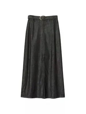 TWINSET Long Flowing Denim Skirt