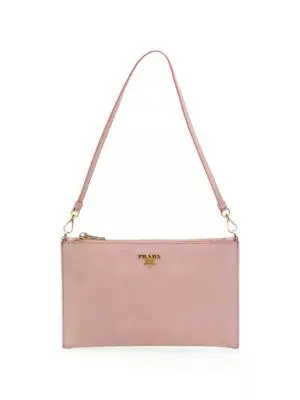 Prada 2015-2026 Saffiano Lux Pochette Shoulder Bag - Pink