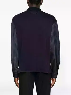 MAISON MARGIELA Pinstripe-sleeve Panelled Cotton Shirt - Blue