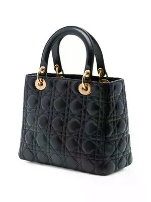 Dior 2011 Medium Lambskin Cannage Lady Satchel
