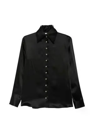 Khaite Ivy Button-fastening Long-sleeve Shirt - Black