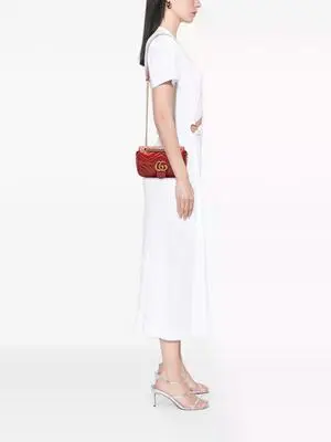 Gucci 2016-2026 Small Gg Marmont Matelasse Calfskin Shoulder Bag - Red