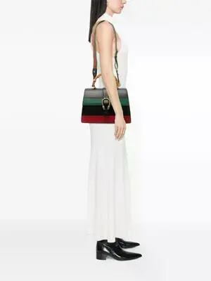 Gucci Calfskin Bamboo Web Dionysus Satchel - Black