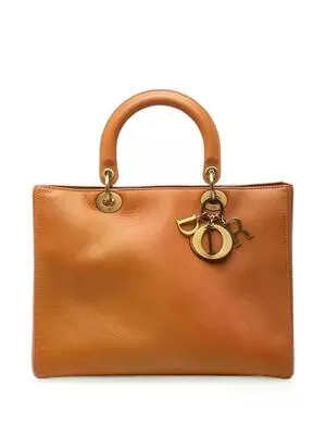 Dior 2002 Large Calfskin Lady Satchel - Gold