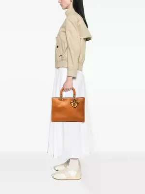 Dior 2002 Large Calfskin Lady Satchel - Gold